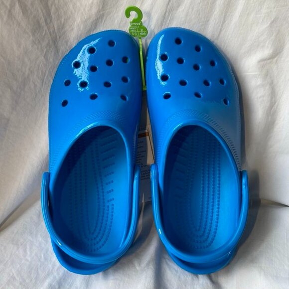 CROCS | Shoes | Crocs Classic Clog Mens 9 Womens 1 Neon Ocean Blue ...